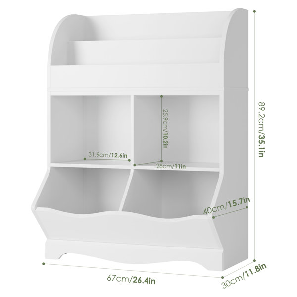 Viv + Rae™ Kupang 35.1"H Wood Storage Cube Bookcase with Display Shelf, White & Reviews | Wayfair